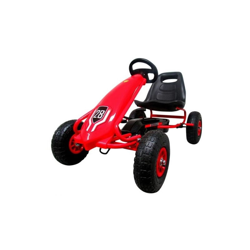 Kart cu pedale Gokart, 3-7 ani, roti gonflabile, G4 R-Sport - Rosu