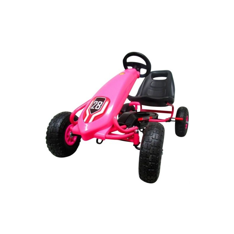 Kart cu pedale Gokart, 3-7 ani, roti gonflabile, G4 R-Sport - Roz