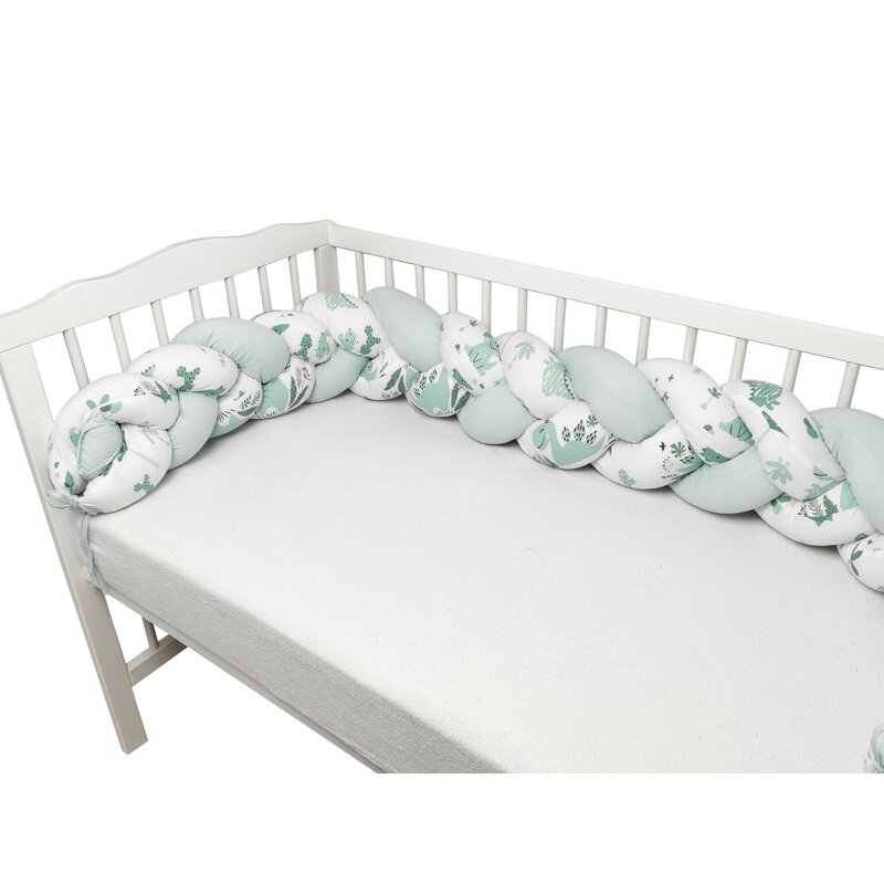 Protectie laterala, MimiNu, Pentru patut bebe, Tip Bumper impletit, Din ...