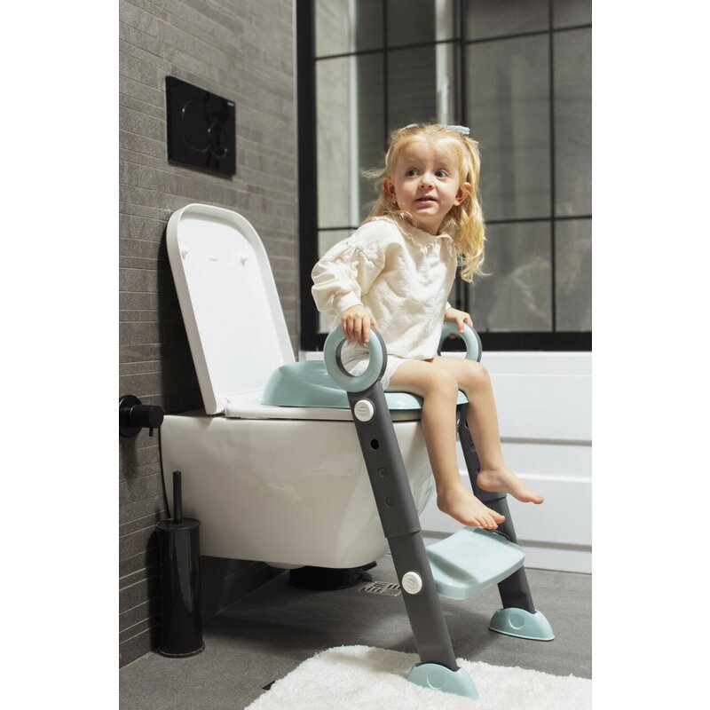 Reductor toaleta pliabil cu scara , BabyJem (Culoare: Alb)