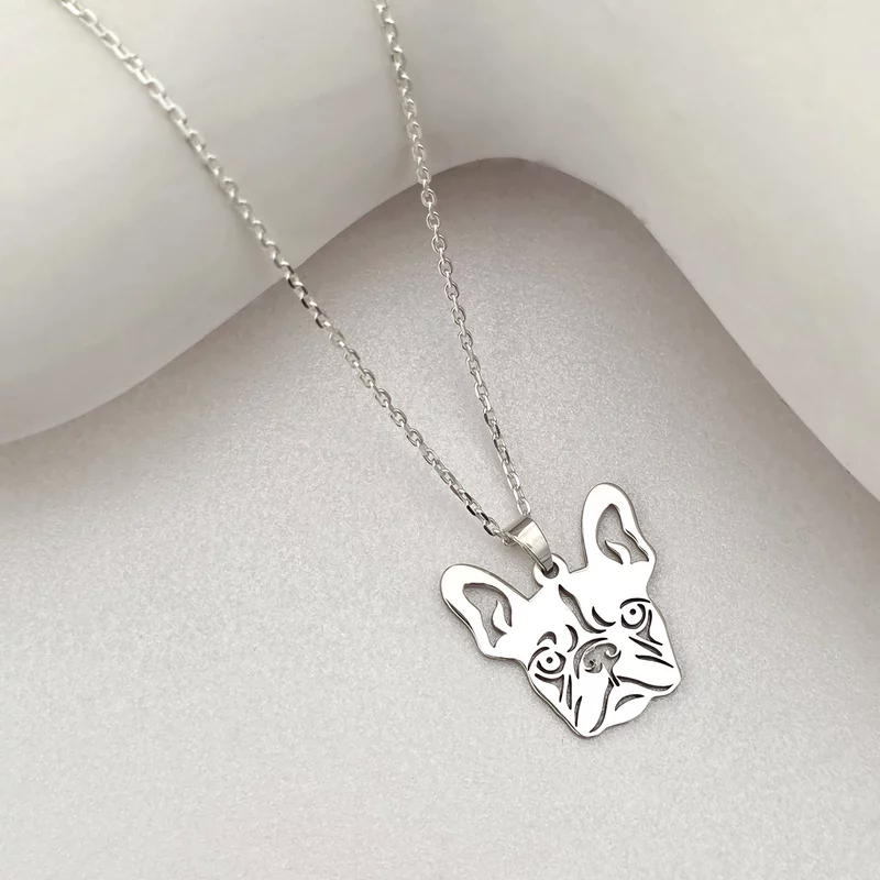 Lantisor cu pandantiv personalizat bulldog francez – 18 mm - Lant forzatina - Argint 925 - Chic ...