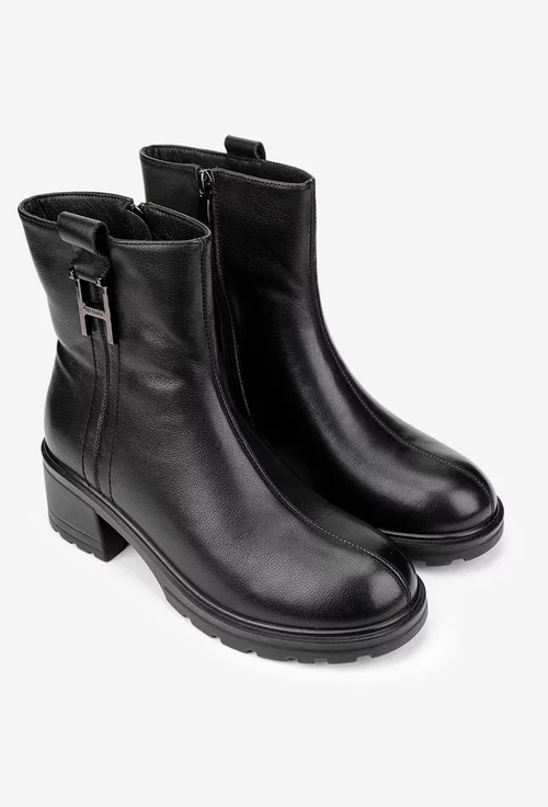 Botine dama din piele naturala cu fermoar - Dasha.ro