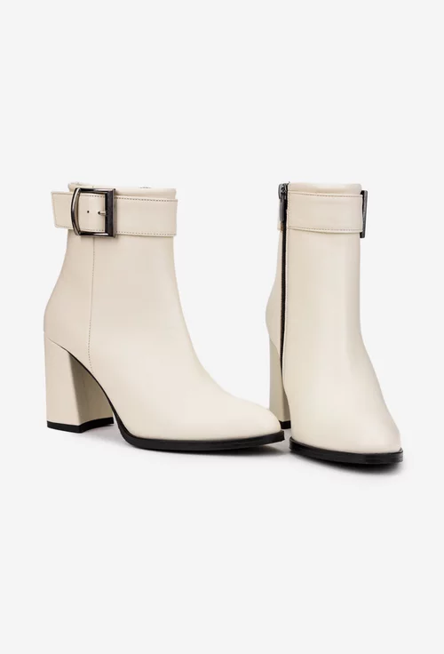 Botine dama NUR bej din piele naturala - Dasha.ro