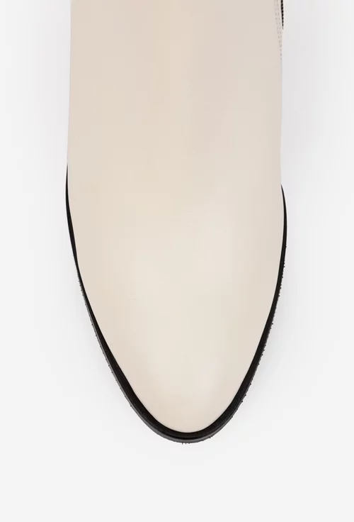 Botine dama NUR bej din piele naturala - Dasha.ro