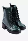 Botine verzi din piele lacuita - Dasha.ro