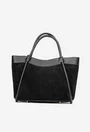 Geanta dama neagra din piele intoarsa si texturata - Dasha.ro