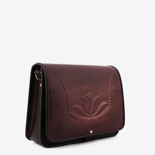 Geanta maro roscat din piele naturala Olive | Geanta de dama tip postas ...