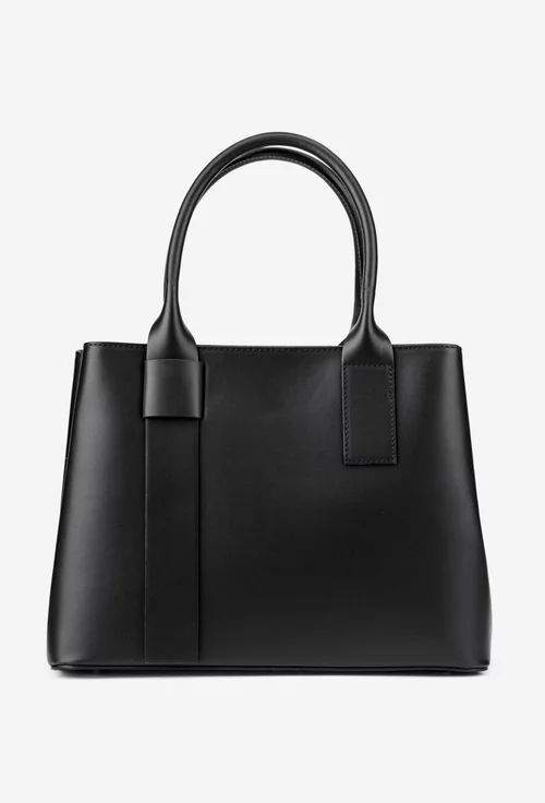 Geanta neagra realizata din piele naturala - Dasha.ro