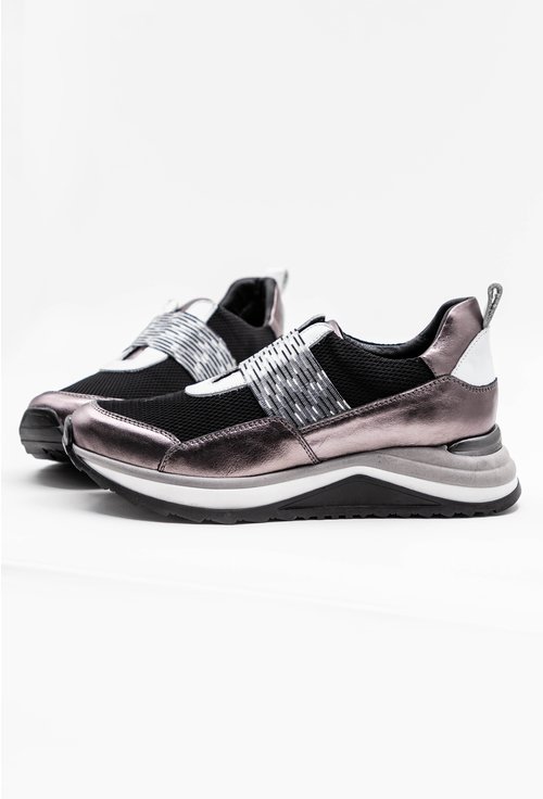 Pantofi sport din piele naturala si material textil - Dasha.ro