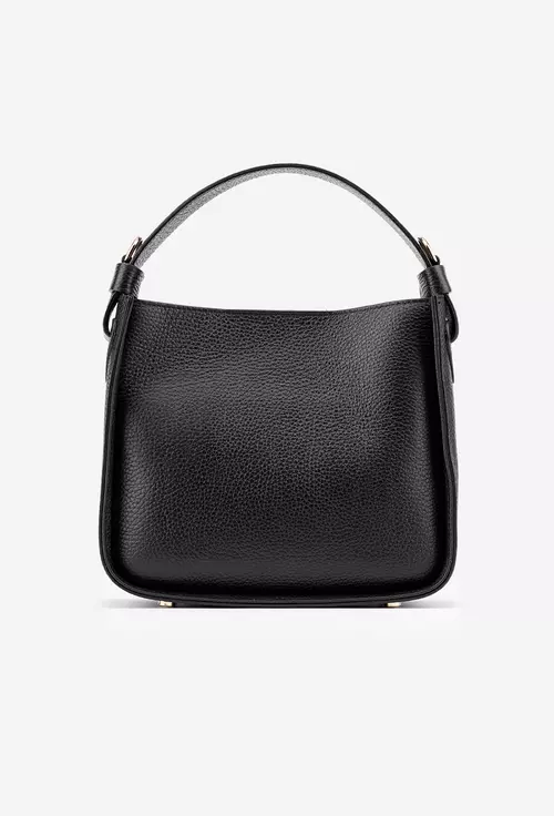 Poseta neagra din piele texturata - Dasha.ro