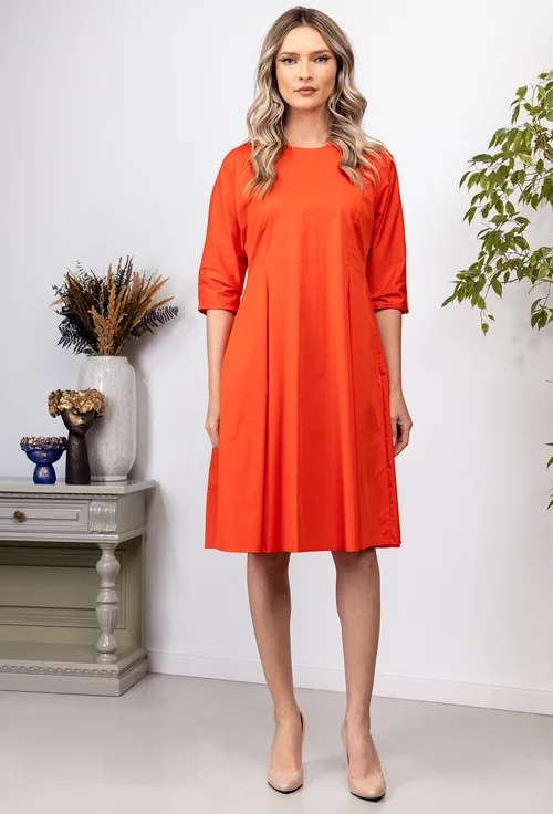 Rochie corai cu buzunare - Dasha.ro