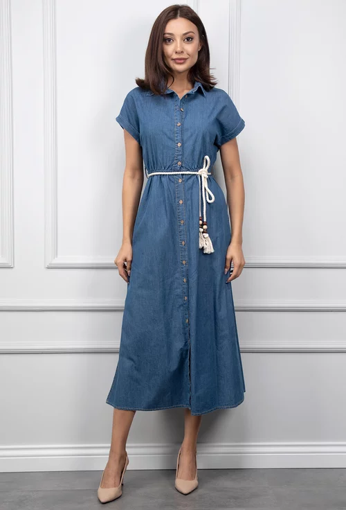 Rochie denim cu nasturi - Dasha.ro