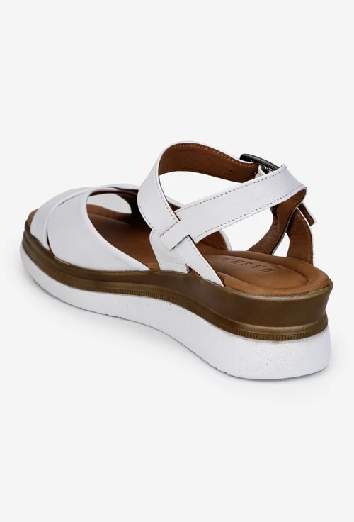 Sandale dama albe din piele naturala - Dasha.ro