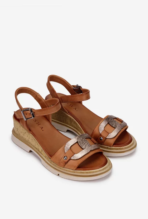 Sandale dama maro din piele naturala - Dasha.ro