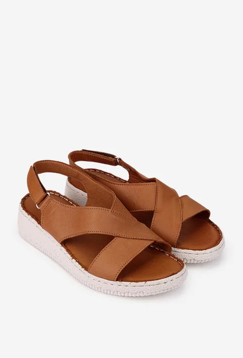 Sandale dama maro din piele naturala - Dasha.ro