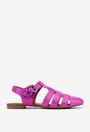 Sandale fuchsia din piele cu decupaje - Dasha.ro