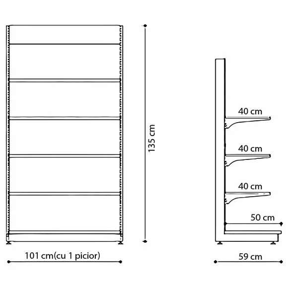 RAFT METAL ANTRACIT RM-02 Inălțime-135, Lățime-100 cm