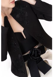 Sacou abstract beauty elegant cu aplicatii brodate si pietre