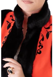 Vesta winter amour din lana coral cu margine din blana