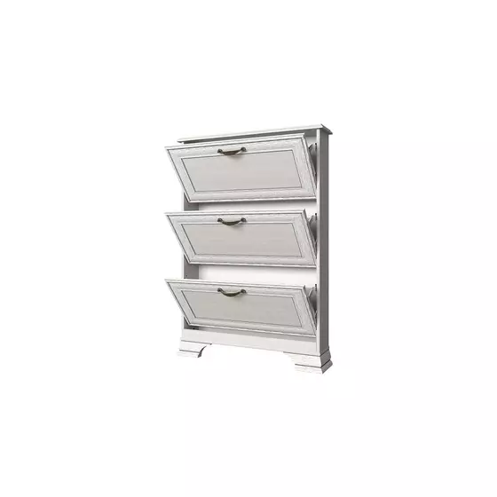 Pantofar 3 usi Tiffnay, 84x18x120.5 cm, Crem Woodline - Kalenda