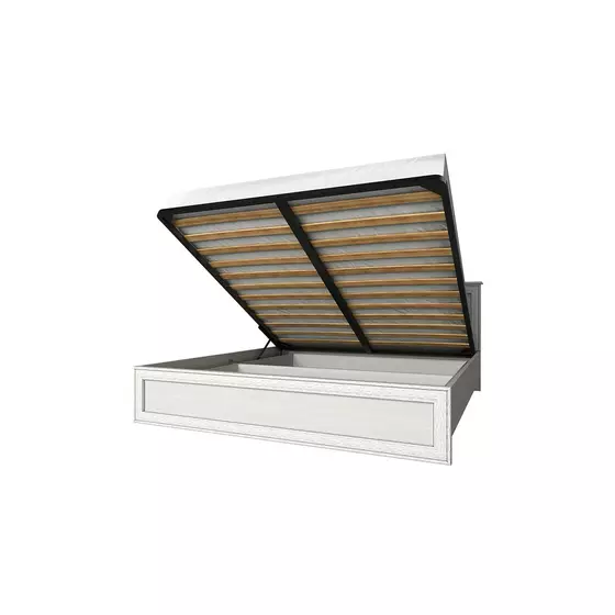 Pat Cu somiera rabatabila Tiffany 140x200 cm, Crem Woodline - Kalenda