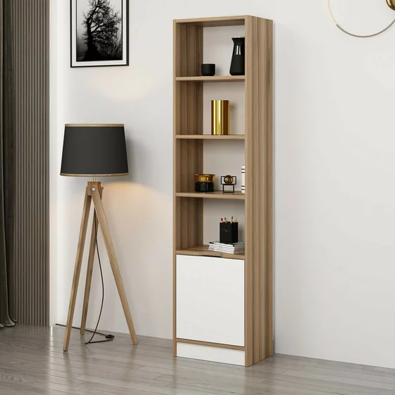 Raft Carti cu Polite si spatiu de depozitare, Elina - 8523, 45x35x180 ...