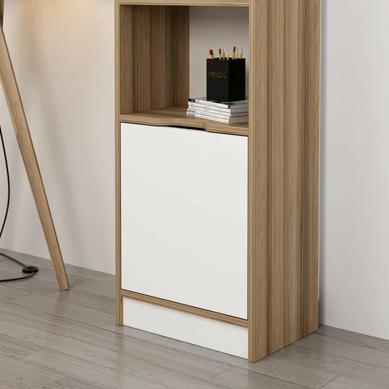 Raft Carti cu Polite si spatiu de depozitare, Elina - 8523, 45x35x180 ...