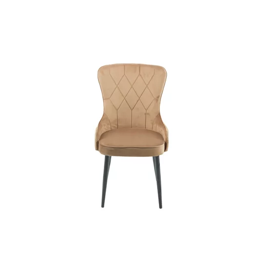 Scaun Latina, Stofa Catifea Beige, 52x55x91 H cm - Kalenda