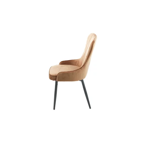 Scaun Latina, Stofa Catifea Beige, 52x55x91 H cm - Kalenda