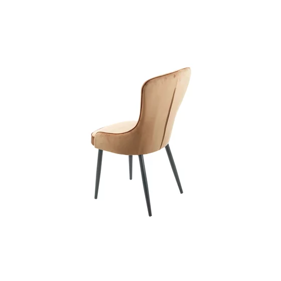 Scaun Latina, Stofa Catifea Beige, 52x55x91 H cm - Kalenda
