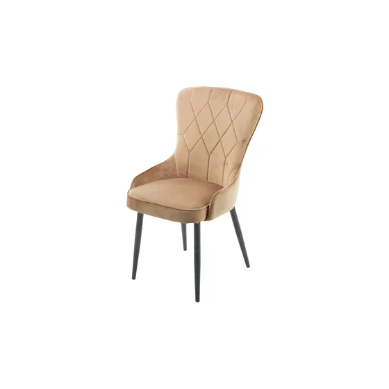 Scaun Latina, Stofa Catifea Beige, 52x55x91 H cm - Kalenda