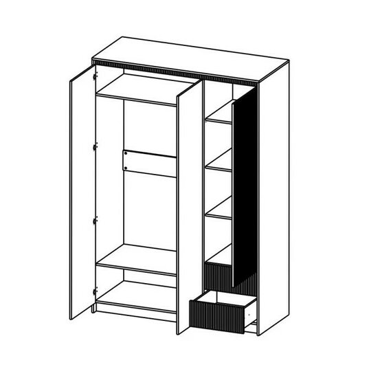 Set dormitor Monaco, design modern cu riflaje, PAL melaminat ...