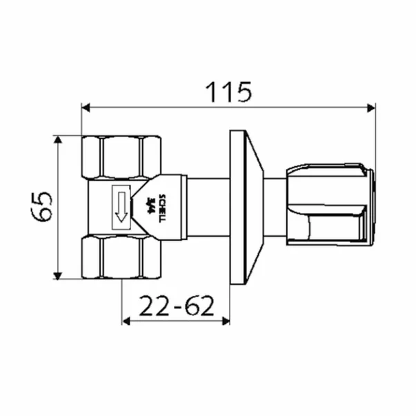 Robinet de trecere ingropat Schell Comfort crom DN 20 19 115 06 99 ...